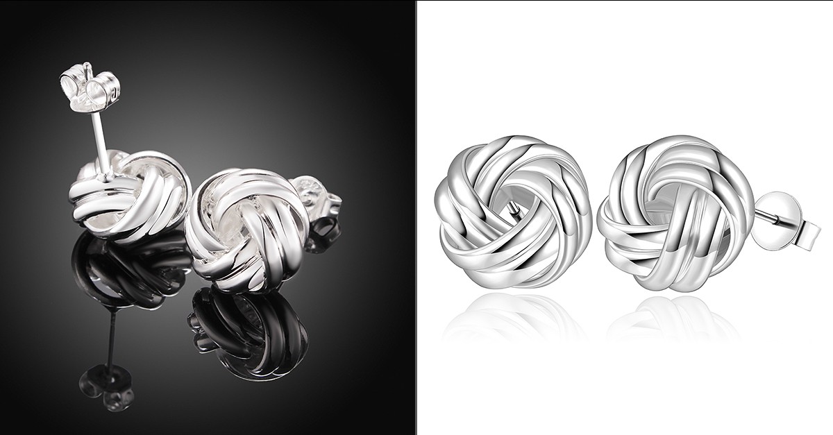 Sterling Silver Intertwined Knot Studs