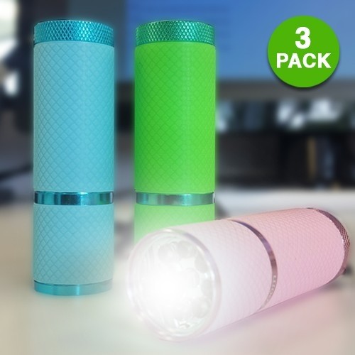 3 Pack: i-Zoom 9 LED Glow in the Dark Super Bright Flashlight