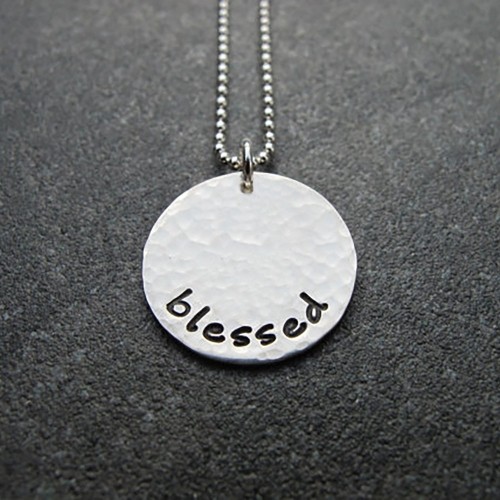 Sterling Silver 'blessed' Graceful Necklace