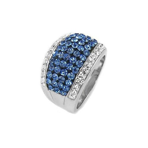 18kt White Gold Austrian Crystal Dome Ring - 3 Styles