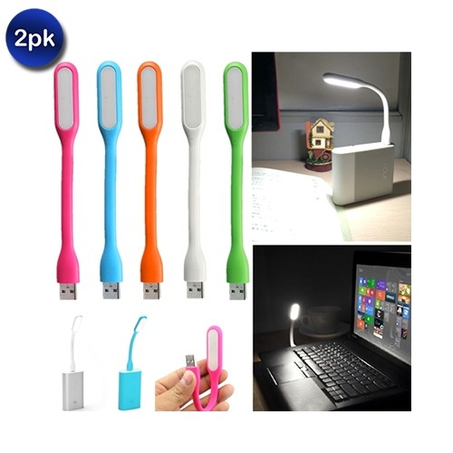 2 pack: Portable LED USB Flashlight - Assorted Colors