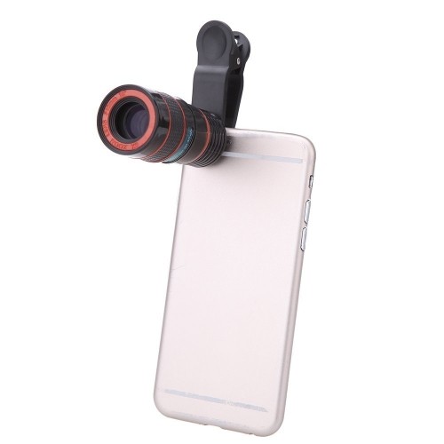Universal 8x Zoom Telescope Camera Lens with Clip for Smartphone & Tablets