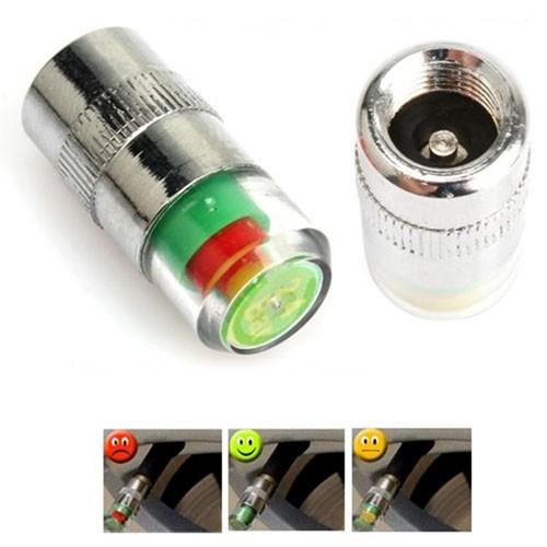 4-Piece Tire Pressure Indicator Valve Caps