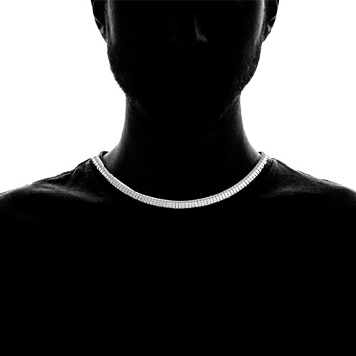 Solid Italian Omega Chain Collar Necklace