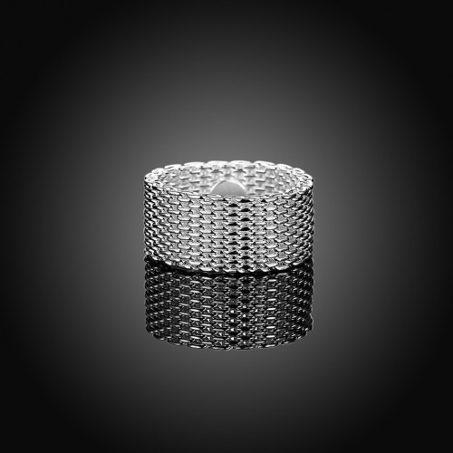 Sterling Silver Woven Mesh Ring