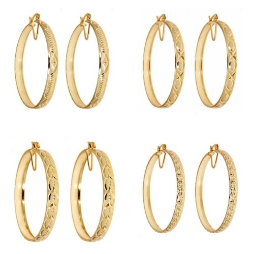 Thick Bangle Hoop Earrings - 4 Styles
