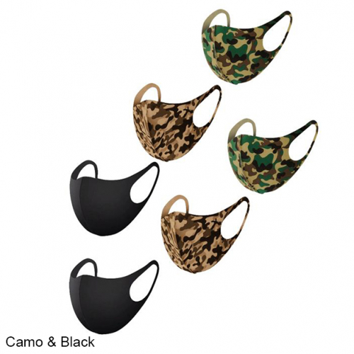 6 Pack: Fun Prints Single-Ply Reusable Fabric Face Masks - 10 Options