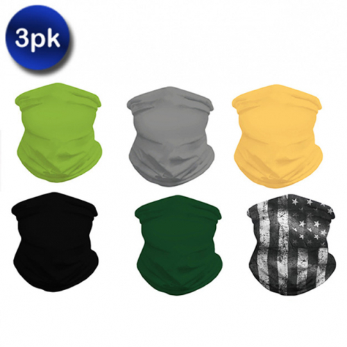 3 Pack: Neck Gaiter Wrap - 5 Colors