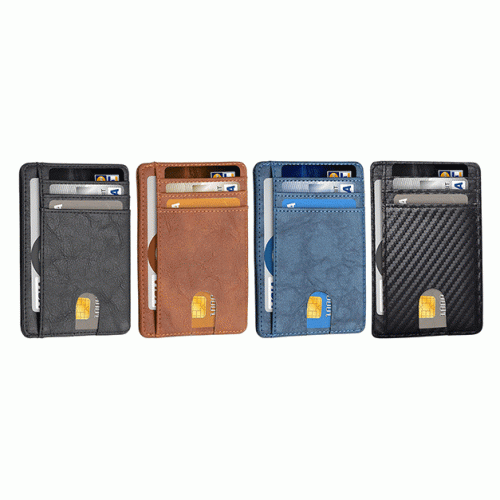 Slim Minimalist RFID Blocking Leather Wallet - 20 Colors