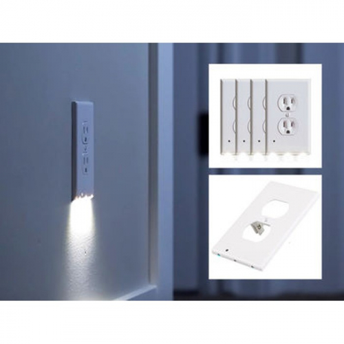 5 Pack: Outlet Cover with LED Night Light - 2 Styles