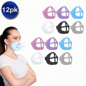 12 Pack: Colorful 3D Support Face Mask Bracket for Comfortable Breathing