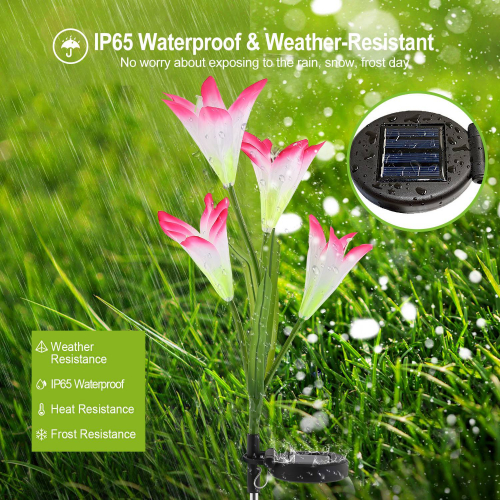 2 Piece: Solar Garden Lily Flower LED Lights