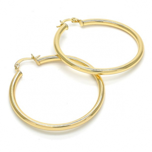 2 Pack: Stainless Steel & 18-Karat Yellow or Rose Gold Hoops