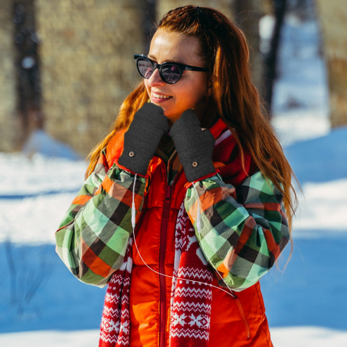 USB Heated Wool Convertible Gloves