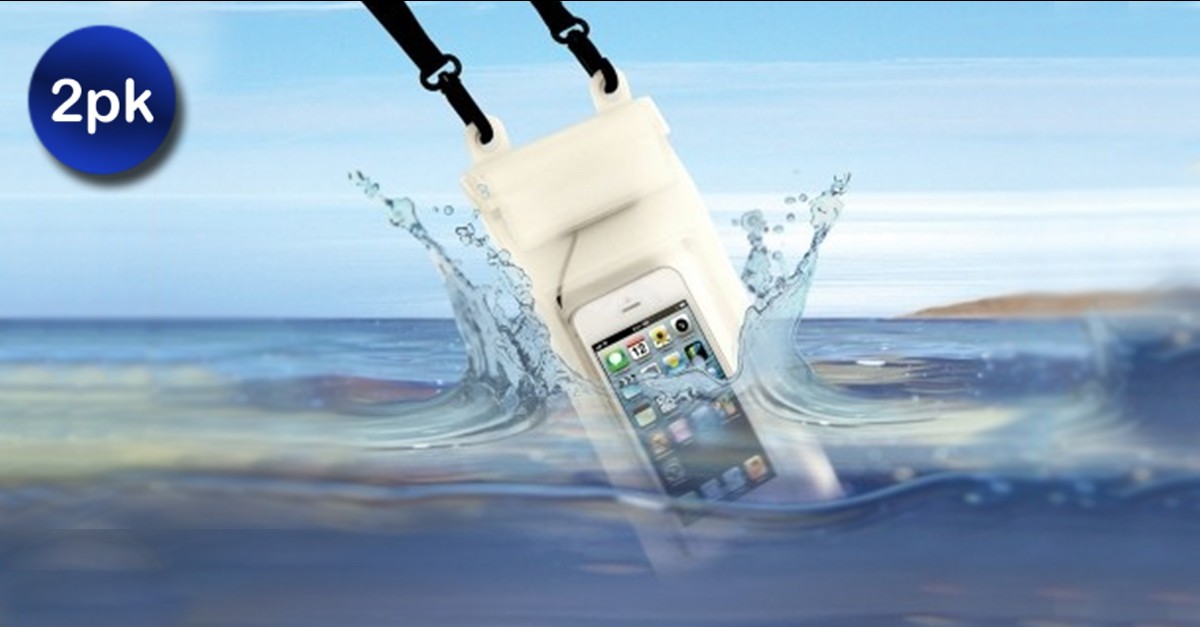 2 Pack Combo: Tablet and Smartphone Waterproof Pouches - 2 Sizes