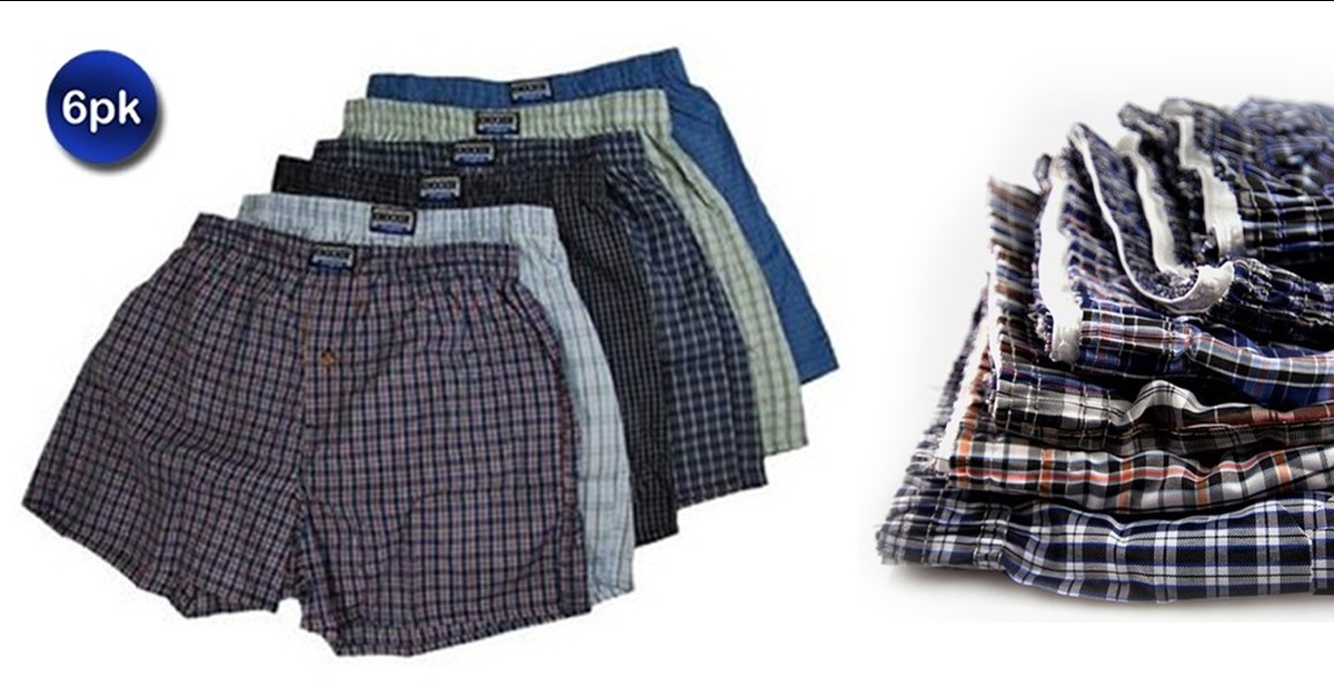 6 Pack: Plaid Men’s Boxers - Assorted Colors