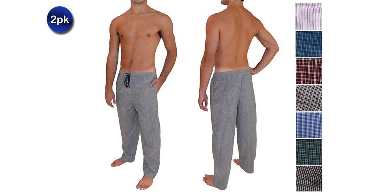 2 Pack: Andrew Scott Soft Woven Lounge Pants - Assorted Styles