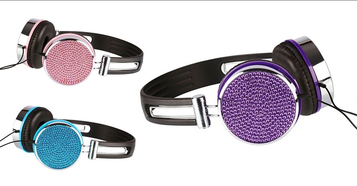 FunQii Rhinestone Headphones With Mic - 6 Colors