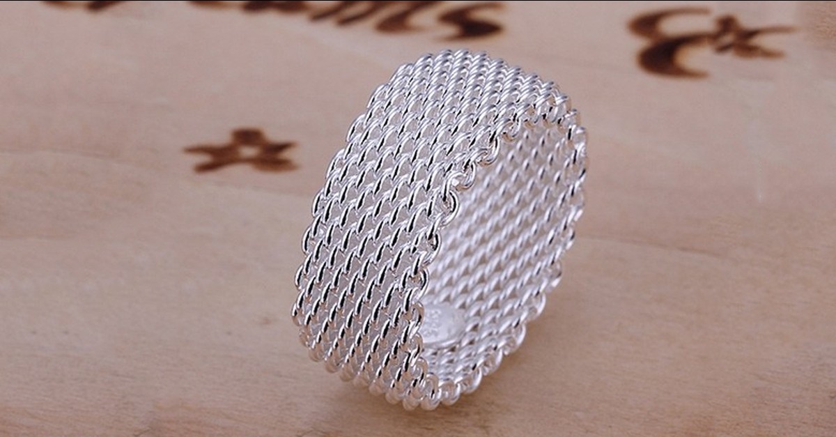 Sterling Silver Woven Mesh Ring