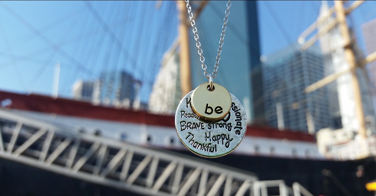 Inspirational Be Pendant Necklace in Sterling Silver