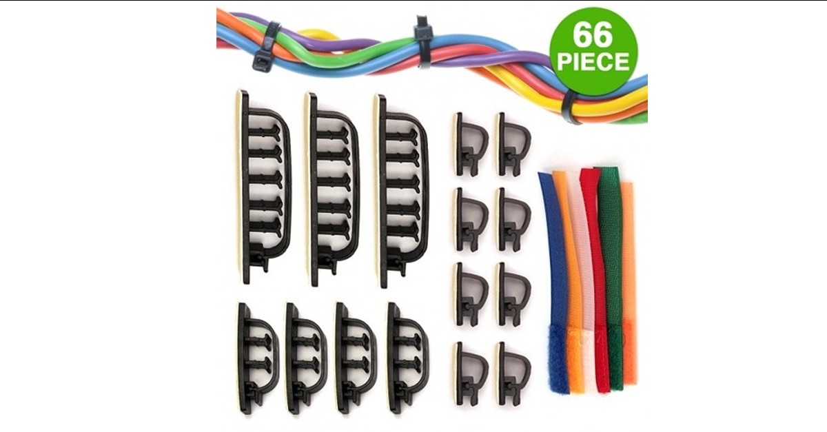 66 Piece Cable Management Set