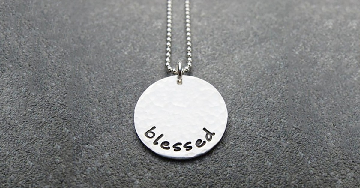 Sterling Silver 'blessed' Graceful Necklace