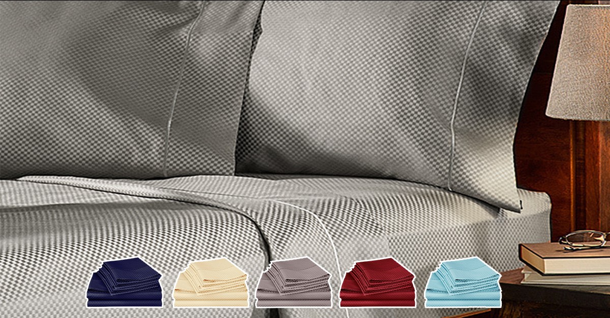 Luxury-Soft Embossed Deep Pocket 4pc Bed Sheet Set - 10 Colors