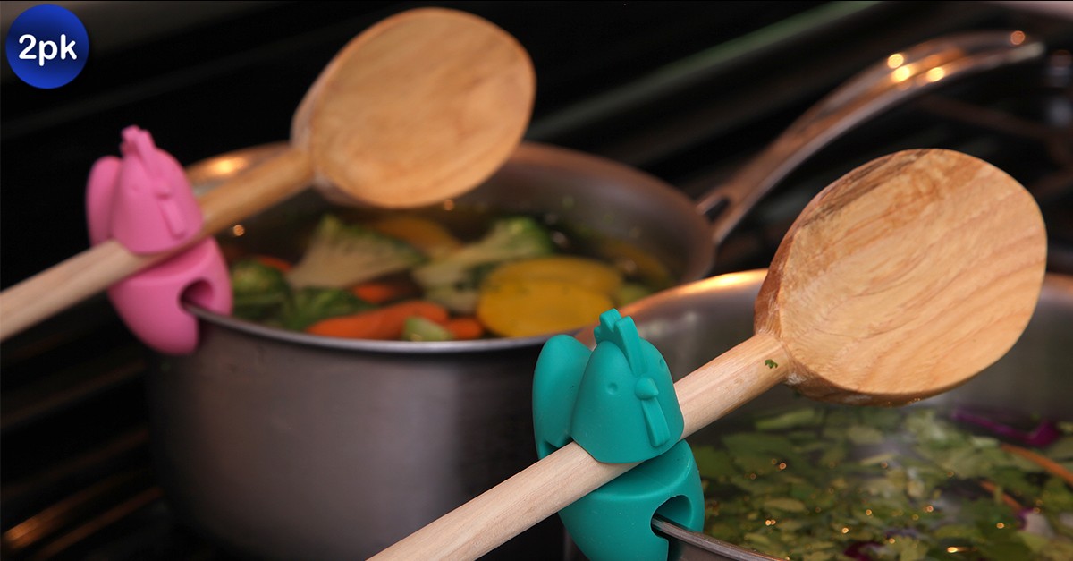 2 Pack: Silicone Chicken Pot Clips - 4 Colors