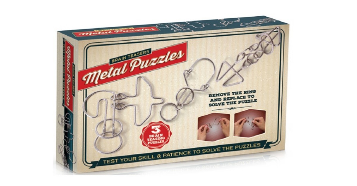 3-Piece-Set: Brain Teasers' Metal Puzzles
