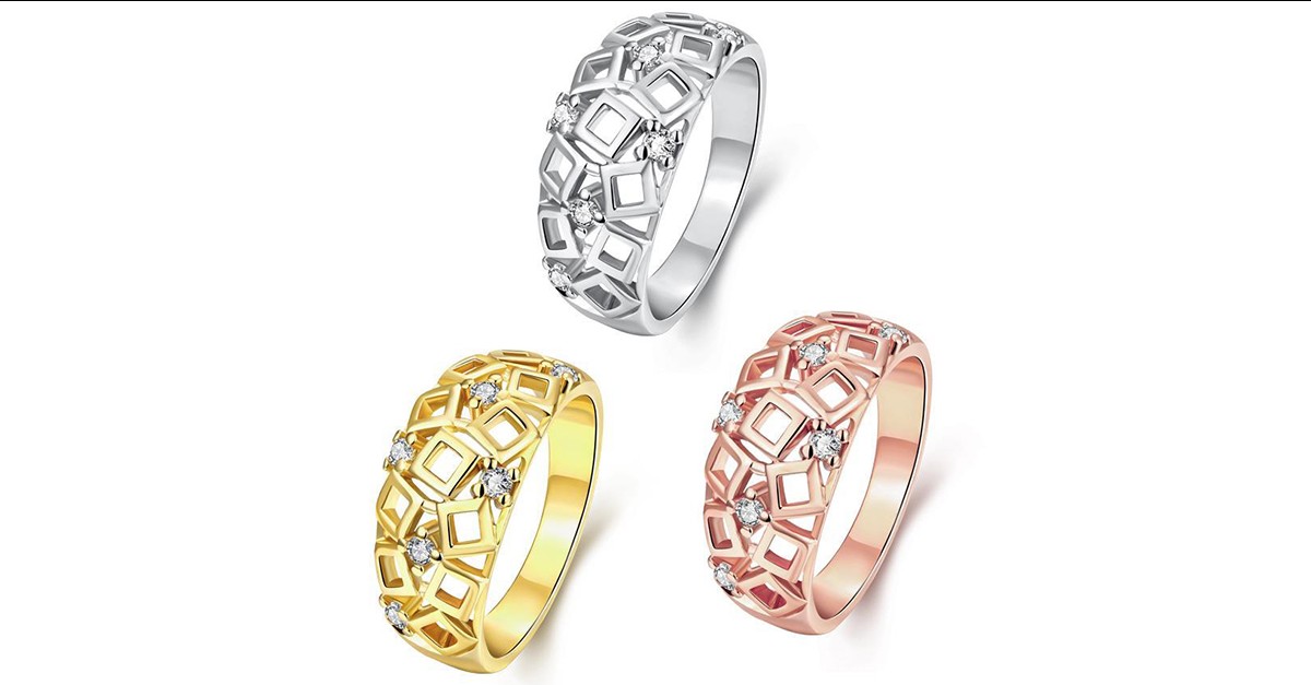 Laser Cut Geometric Ring - 3 Finishes