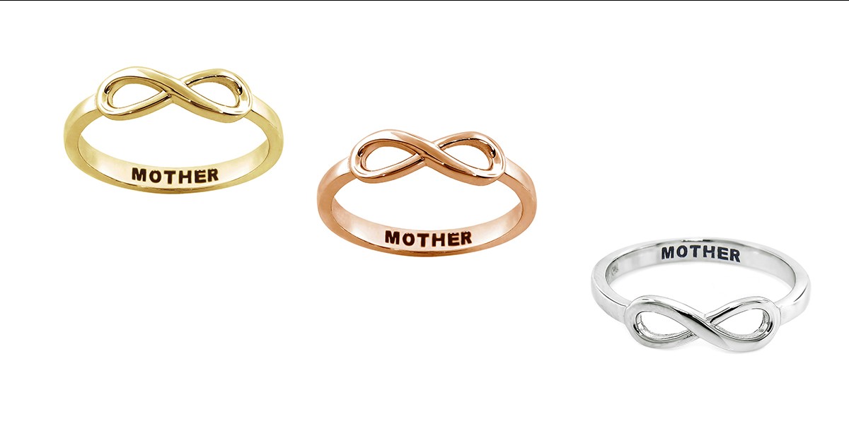 Sterling Silver "Mother" Infinity Ring - 3 Finishes