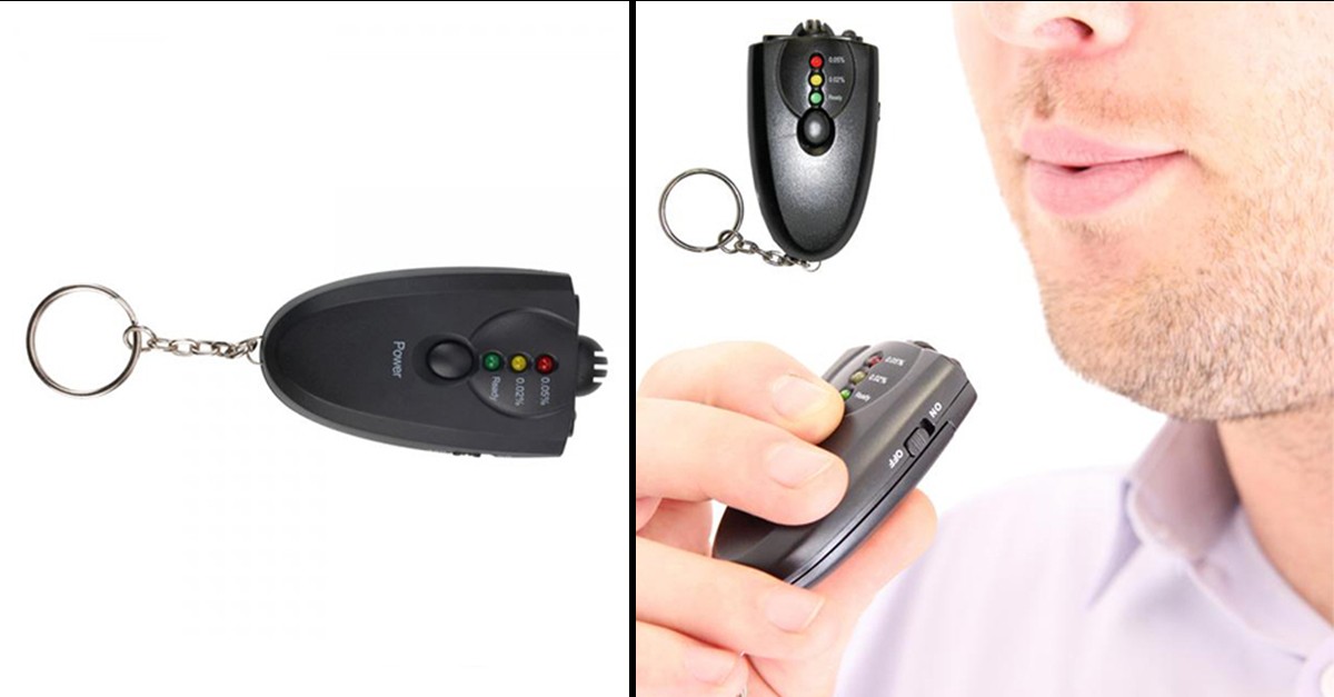 Flashlight & Alcohol Breath Tester Keychain
