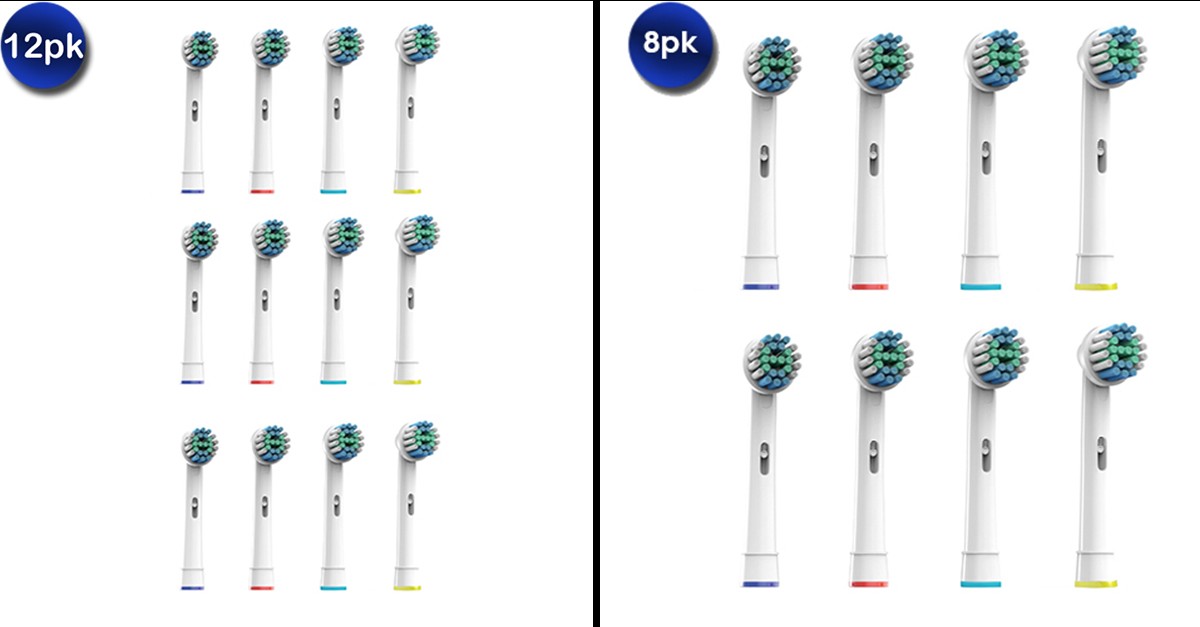 8 or 12 Pack: Oral-B Compatible Replacement Toothbrush Heads