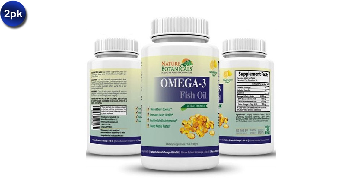 2 Pack: Omega-3 Extra Strength Fish Oil - Lemon Flavor