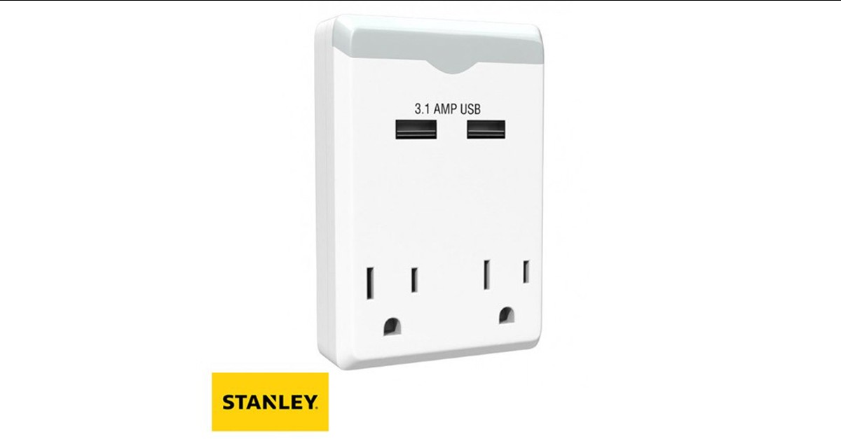 Stanley 2 USB and 2 Outlet Adapter