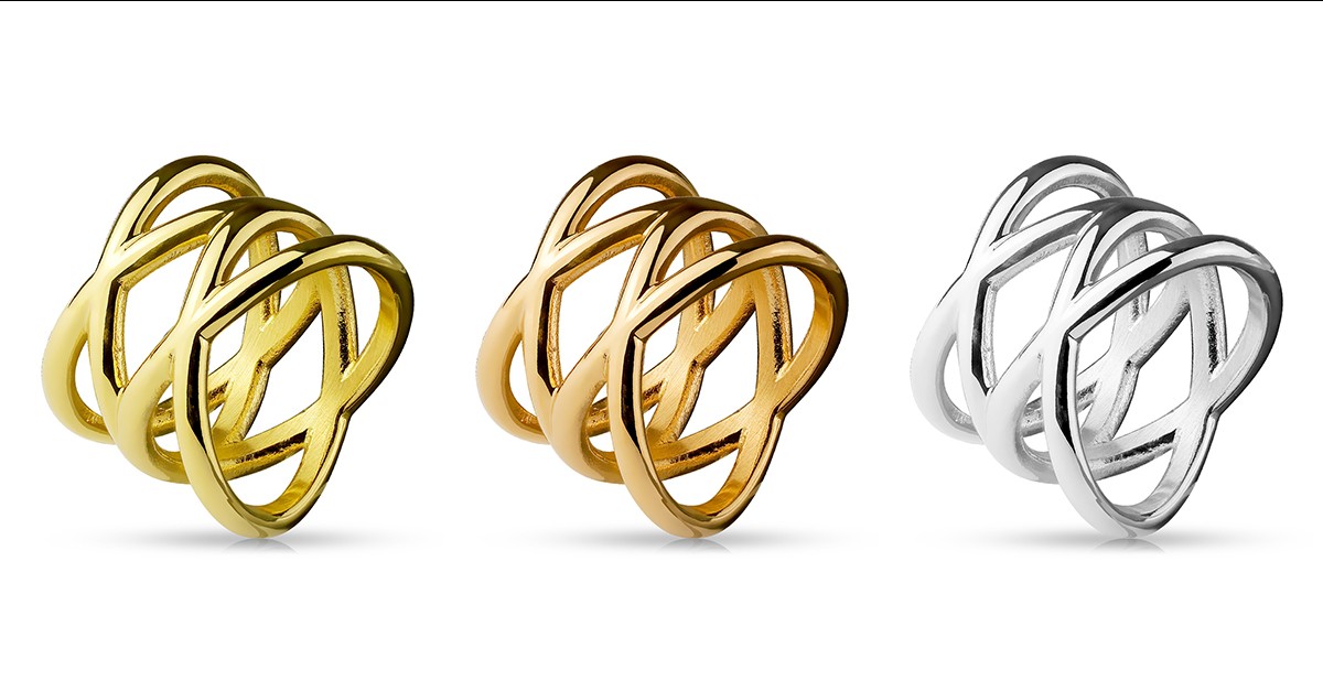 Stainless Steel Double X Ring - 3 Finishes