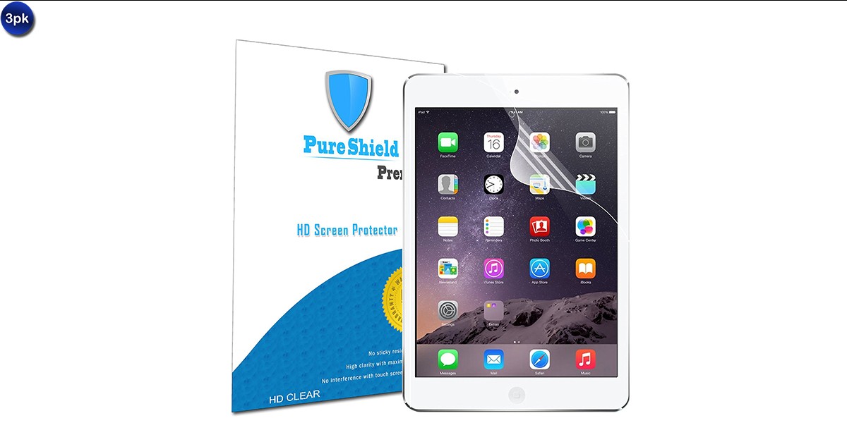 3 Pack: iPad Air 1 & 2 Screen Protector