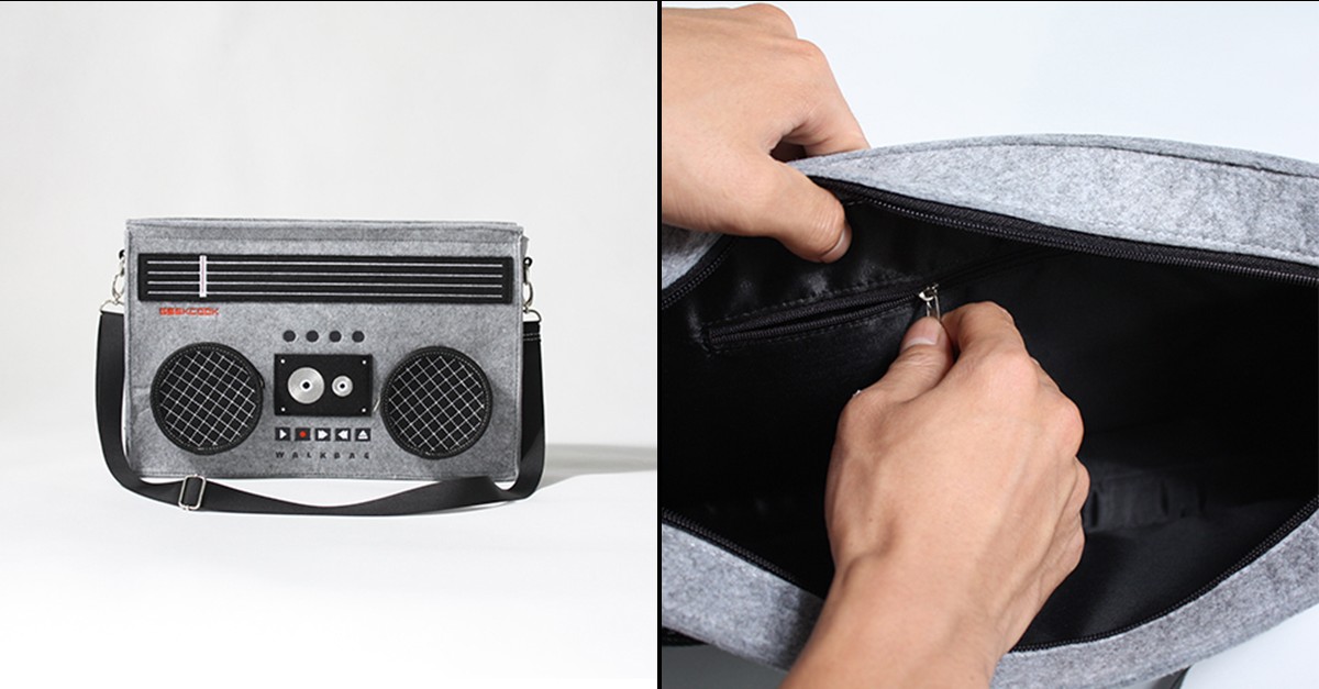 Classic 80’s Felt Boombox Bag