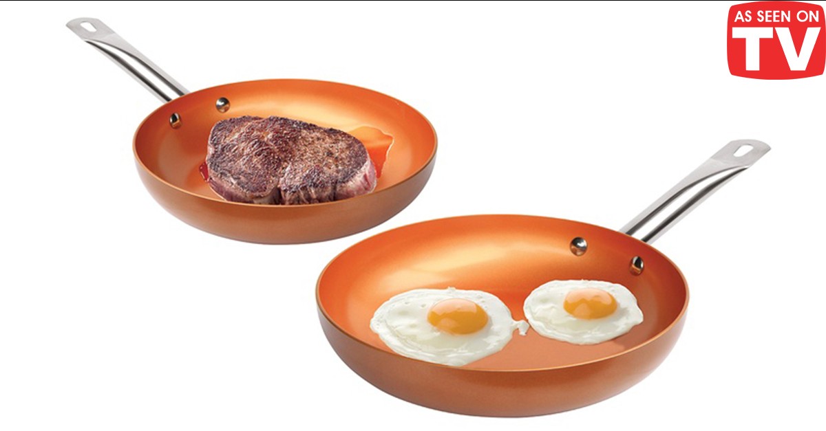 1 or 2 Pack: Non-Stick High Heat Copper Frying Pan
