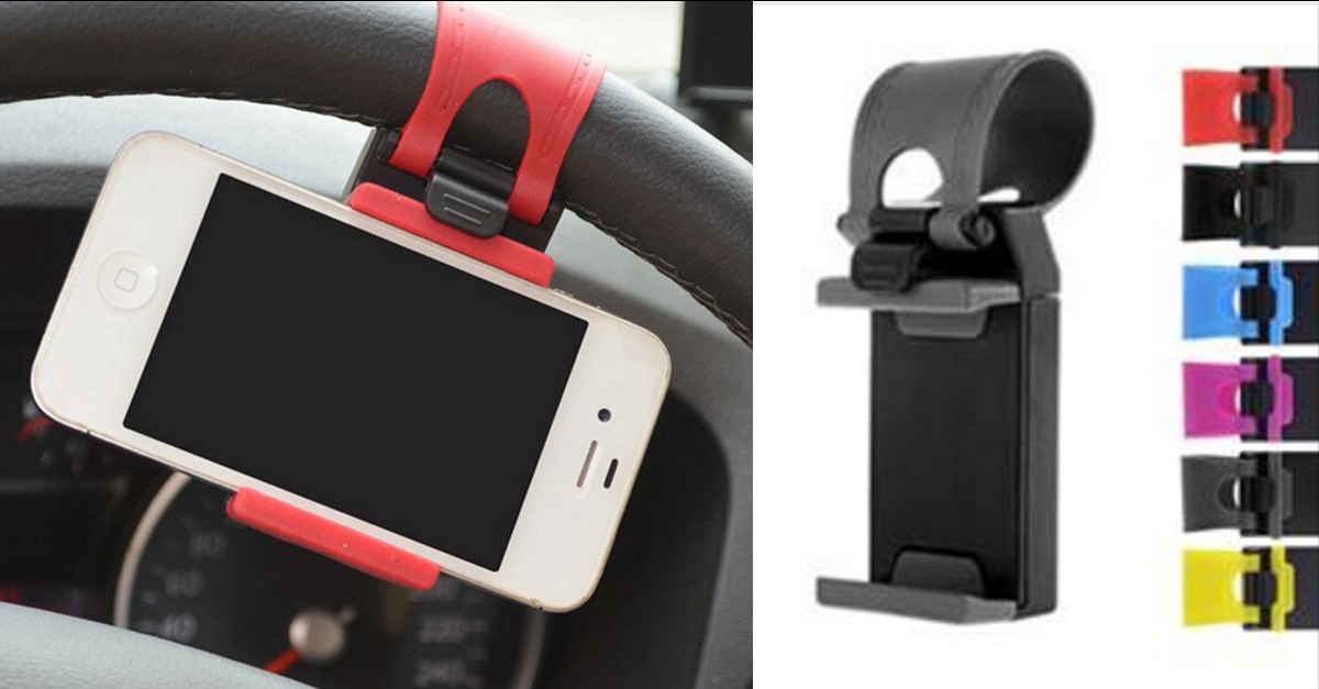 Universal Steering Wheel Phone Mount - 4 Colors