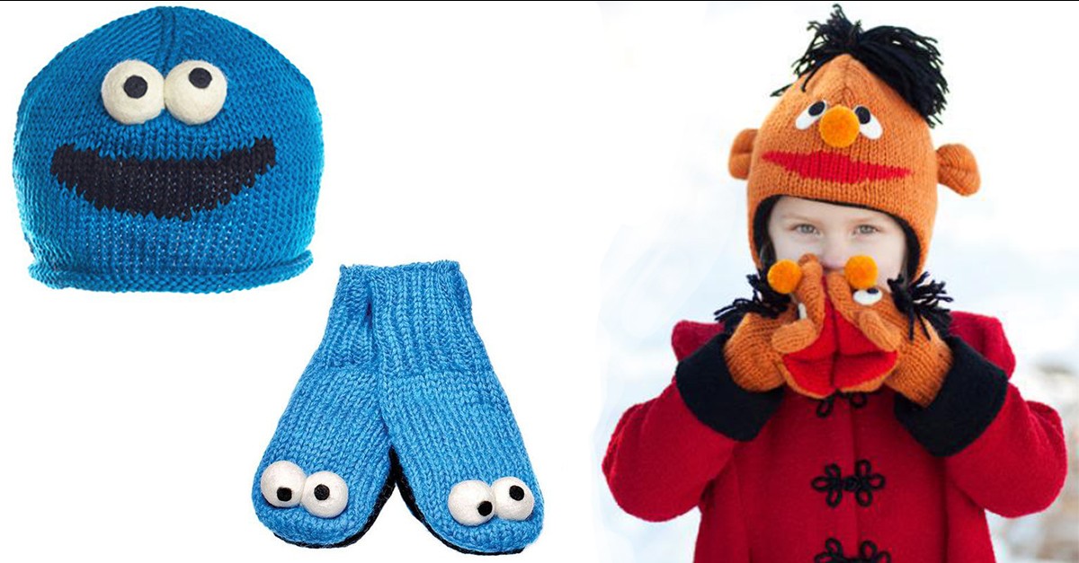 Knitwits Sesame Street Wool Hat and Mitten Set for Kids - 2 Styles