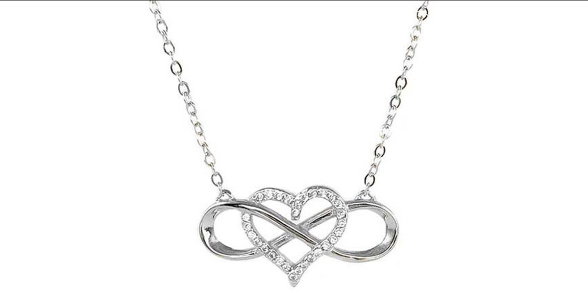 .925 Sterling Silver Infinity Love Forever Necklace