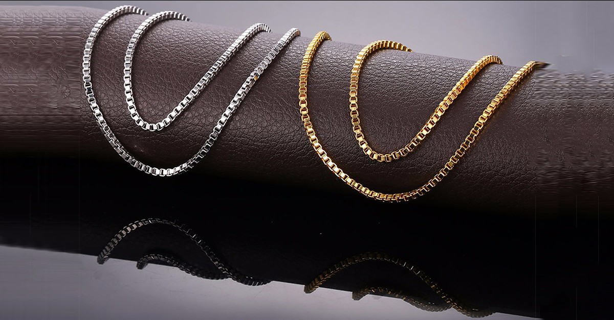 Italian Sterling Silver Box Chain Necklace - 2 Finishes