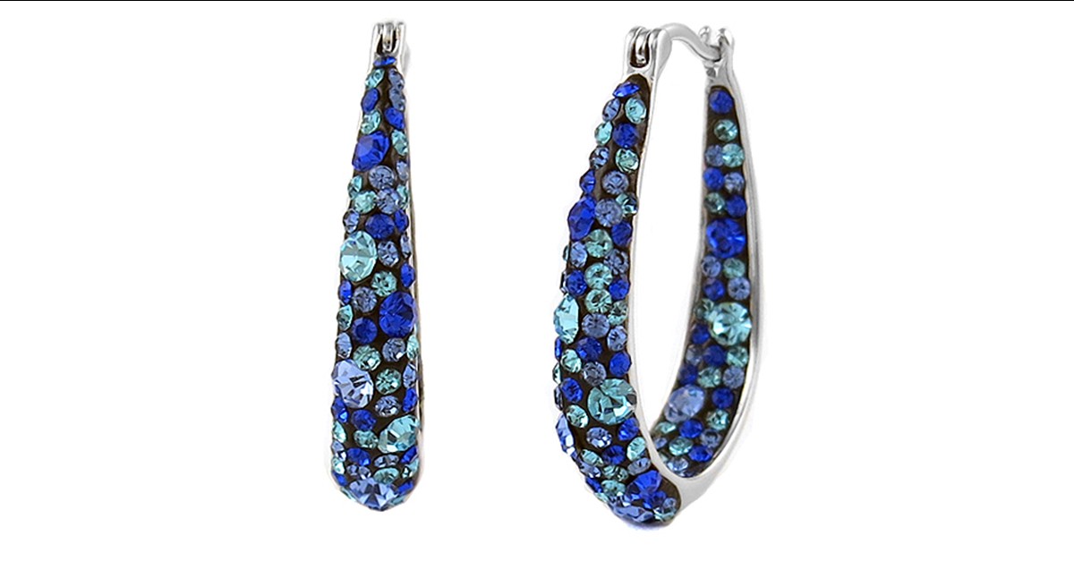 Inside Out Ocean Blue Hoop Earrings