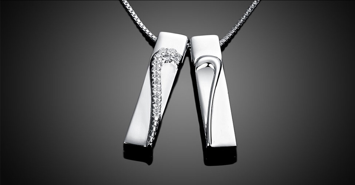 Sterling Silver 2 piece Swan Love "Connecting" Necklace