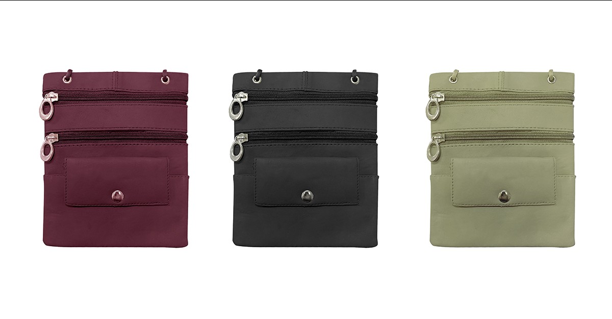 Leather Around the Neck Pouch - 5 Colors