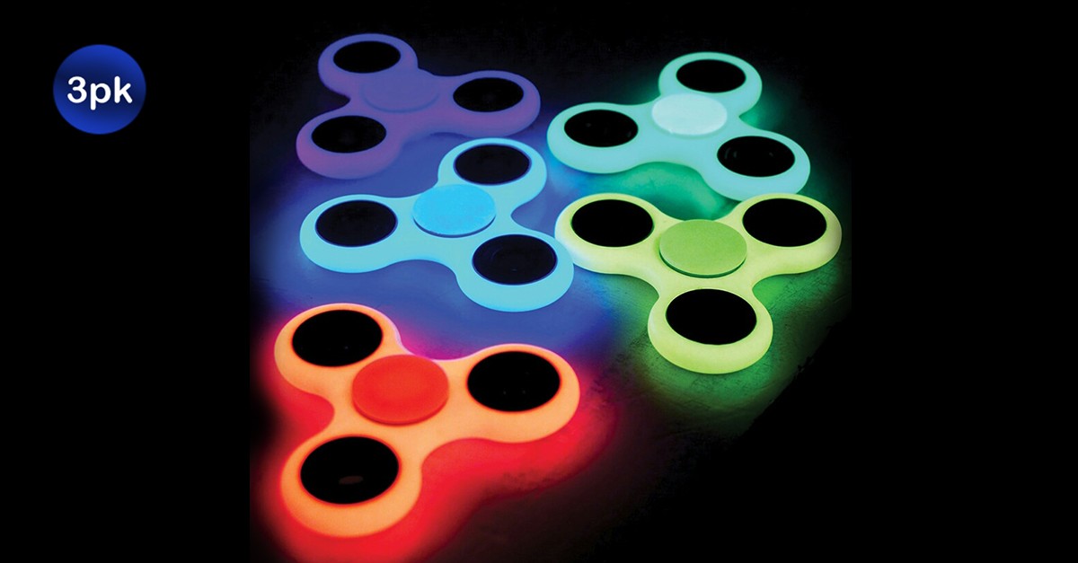 3 Pack: Glow in the Dark Fidget Spinners