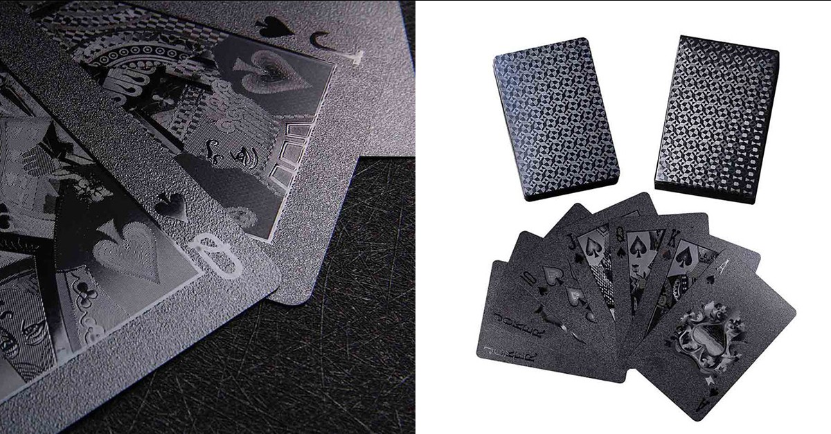 Devil Black Embossed Playing Cards