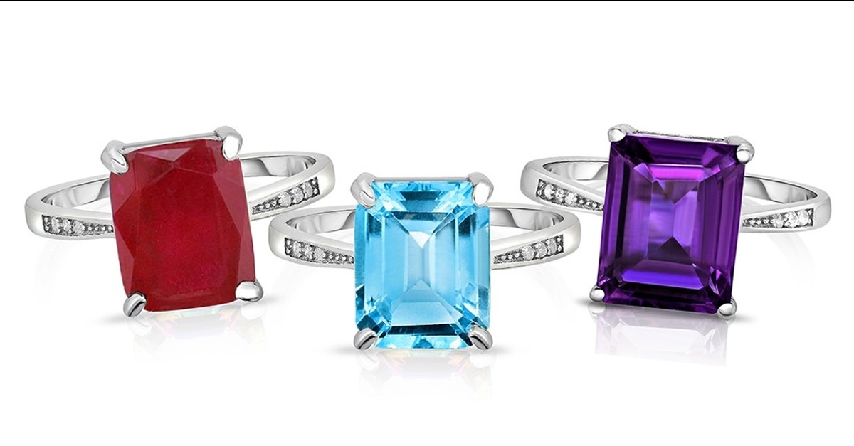 Sterling Silver Gemstone Rings - 9 Styles