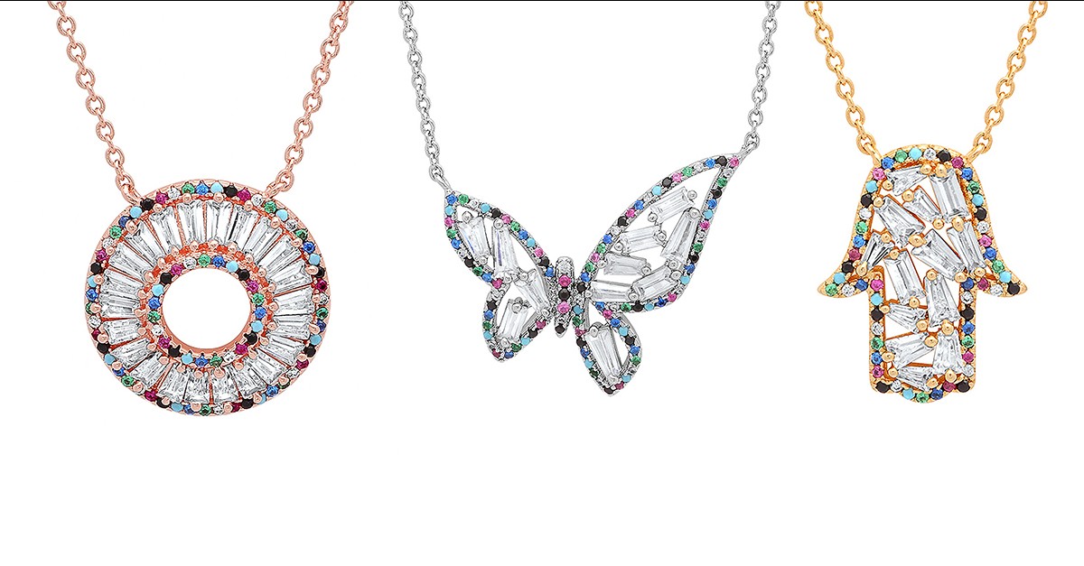 Mosaic Style Pendant Necklace - 3 Styles